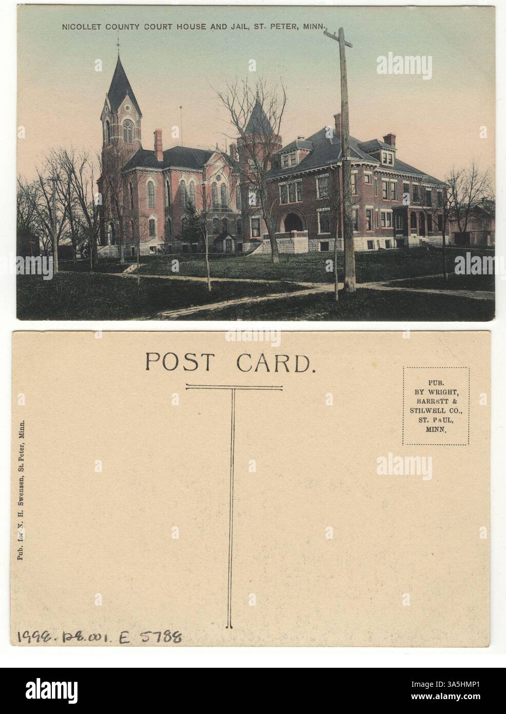 Exterior view of the Nicollet County Courthouse and Jail in St. Peter ...