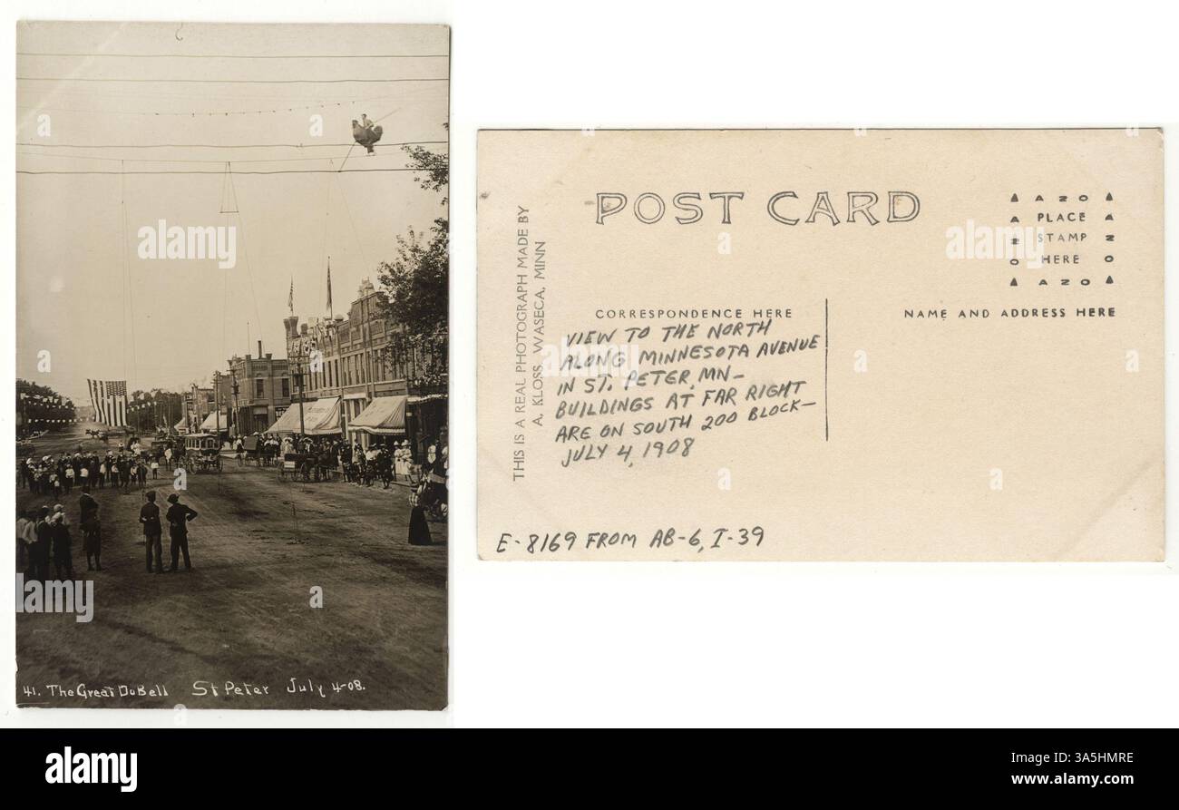 This postcard shows the Great DoBell, a tightrope walker, performing ...