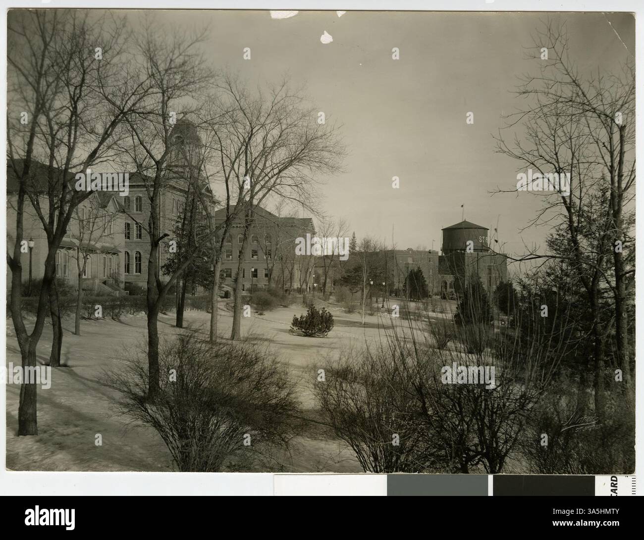 This photograph shows the Gustavus Adolphus College campus in St. Peter ...