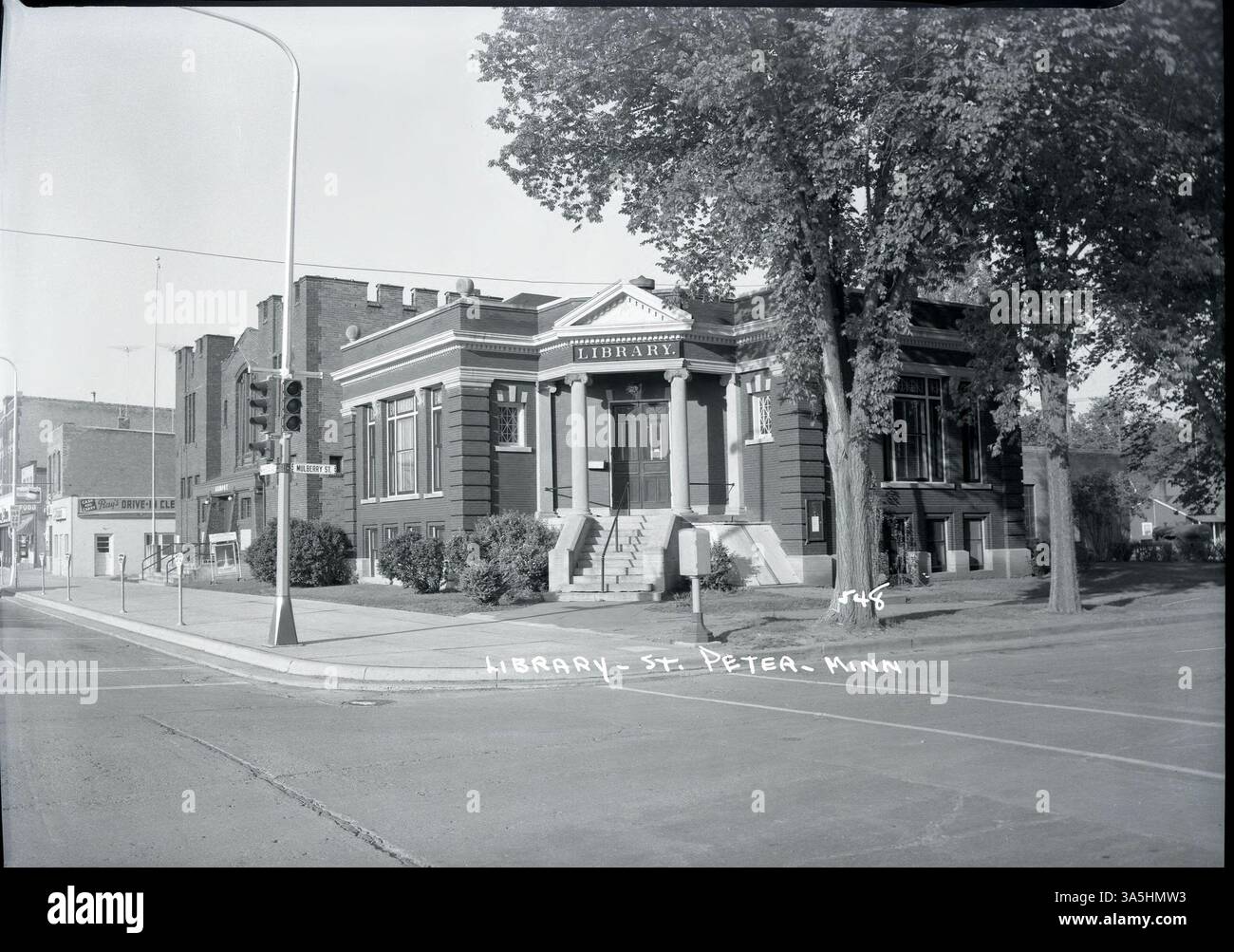 This image from 1958 shows the St. Peter Public Library, located at the ...