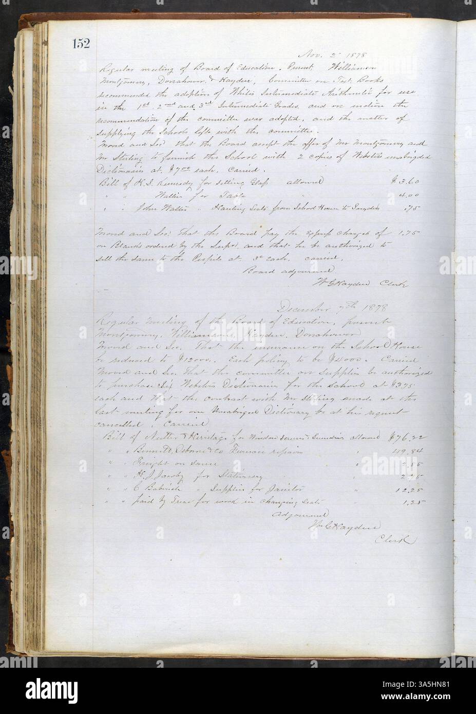 This record of the St. Peter School Board from 1865 to 1899 outlines ...