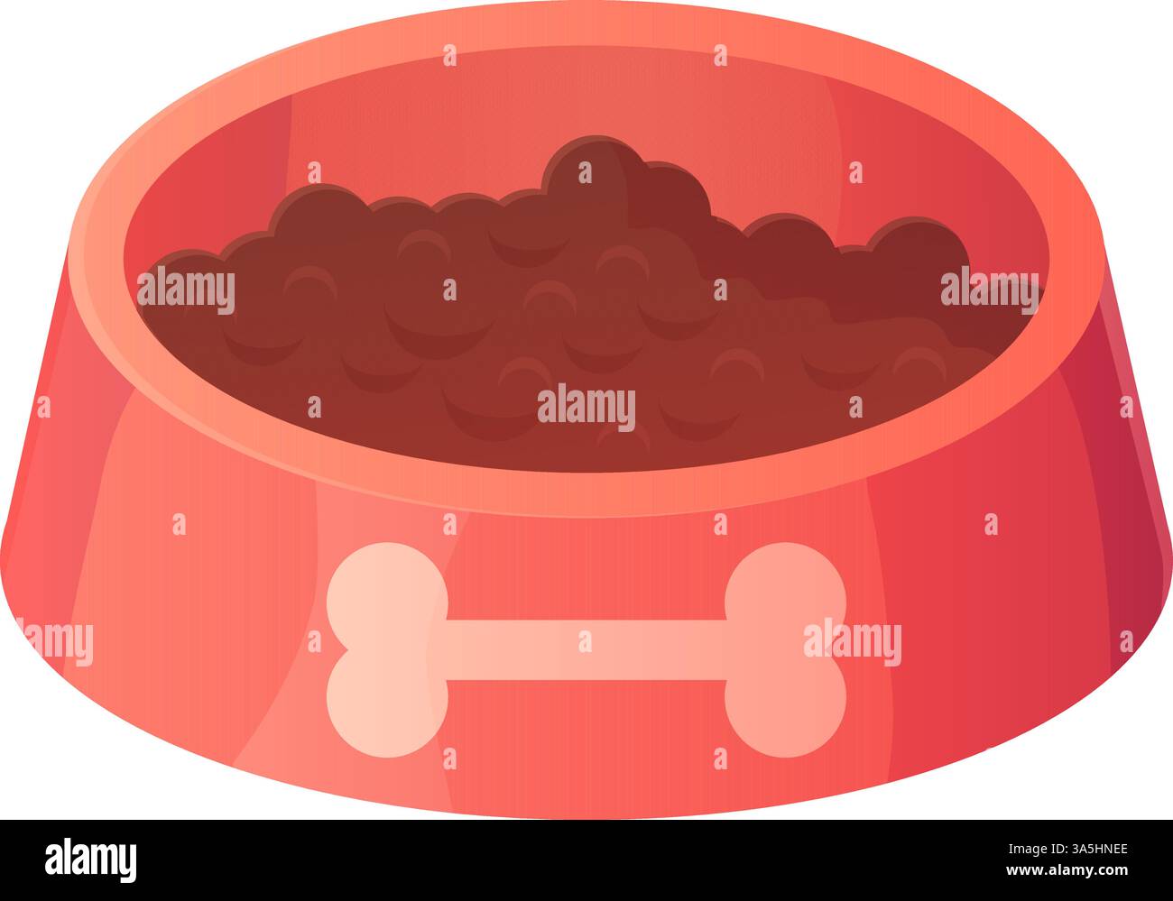 Full Pet Food Bowl, Cartoon Vector Illustration Stock Vector Image ...