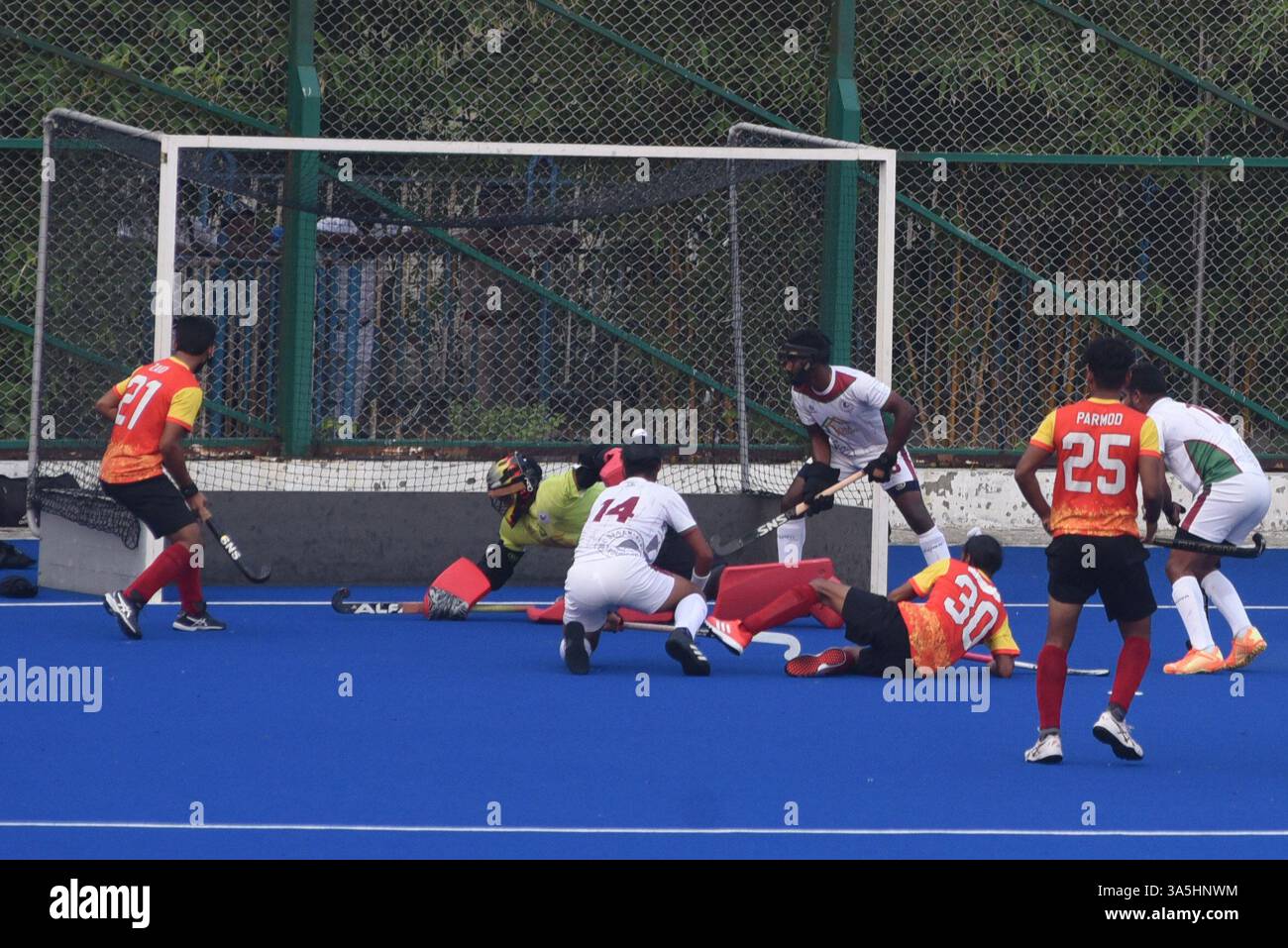 Kolkata, India. 23rd Mar, 2025. Mohan Bagan AC and East Bengal Hockey ...