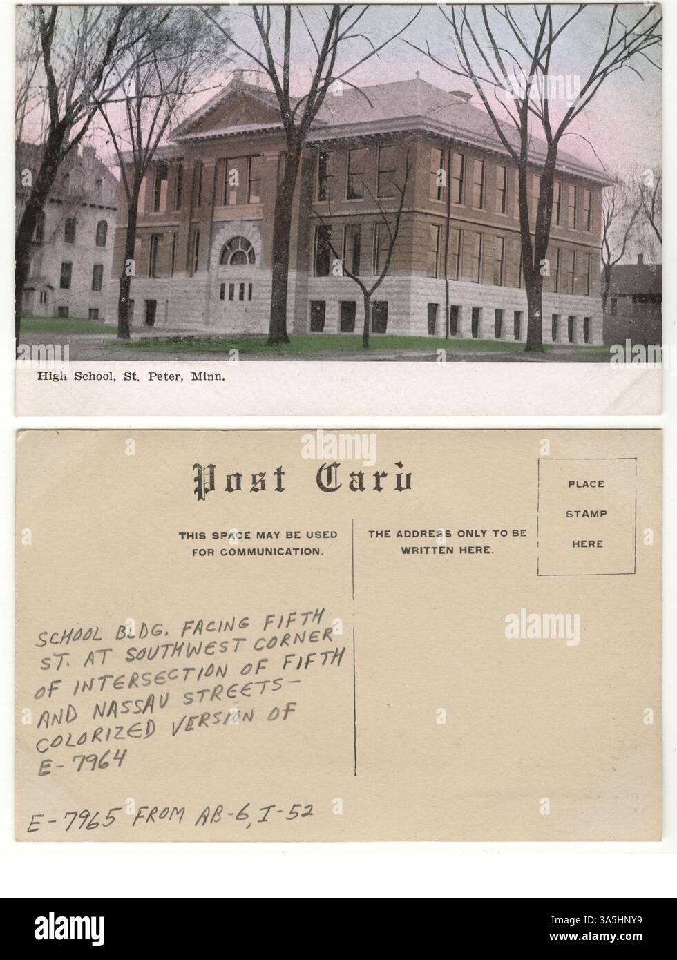 The St. Peter High School, built in 1907, was located at the ...