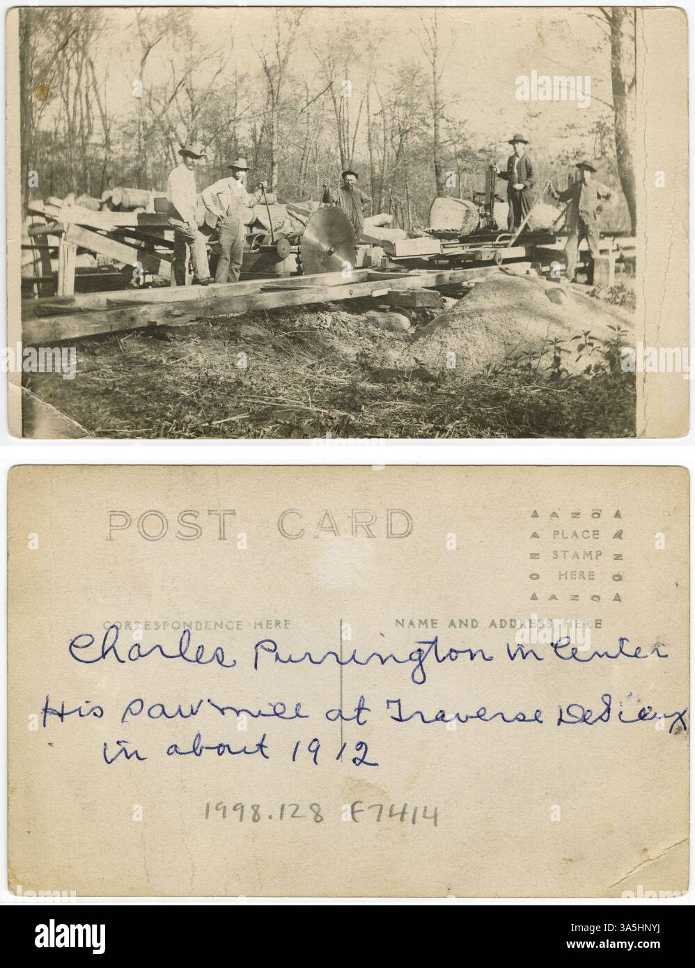 This photograph shows the sawmill of Charles Purrington at Traverse des ...