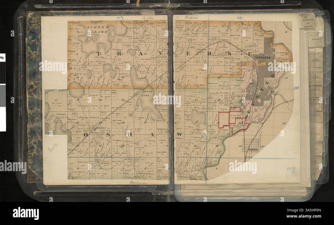 The 1885 Nicollet County map by Haynes & Woodard features 13 color maps ...