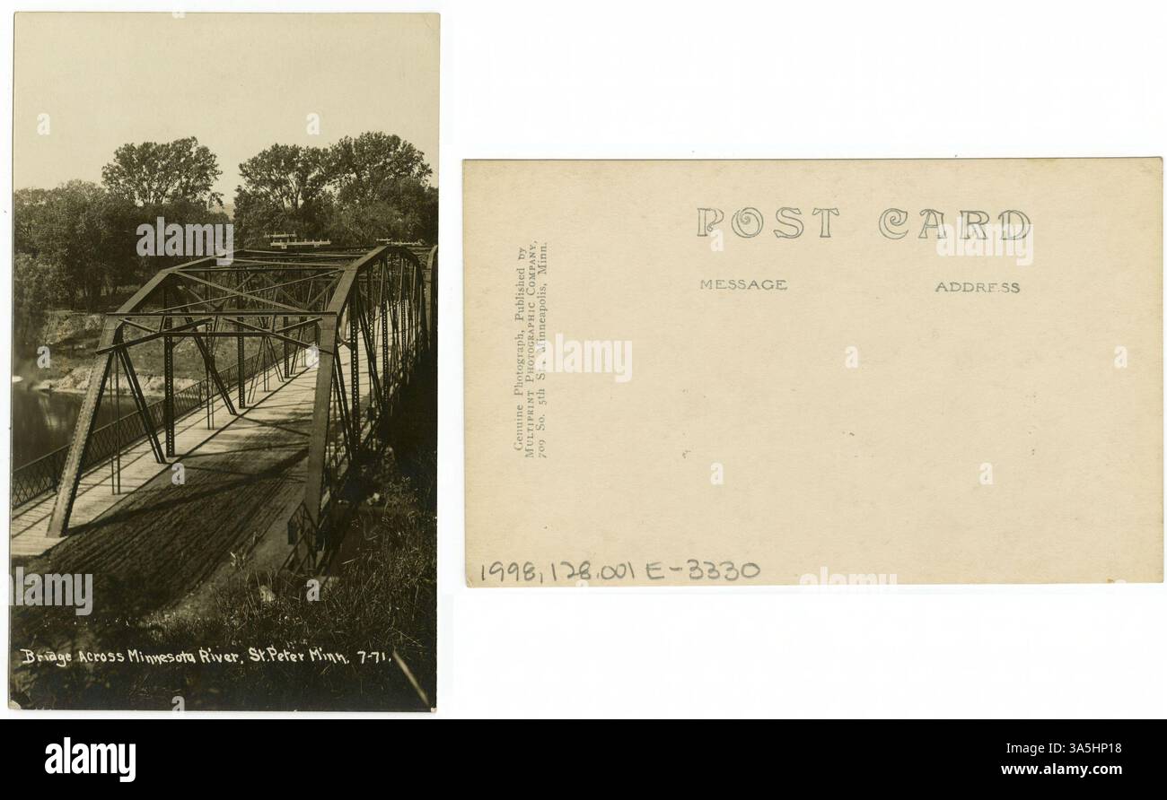 This postcard depicts the Kasota Bridge crossing the Minnesota River on ...