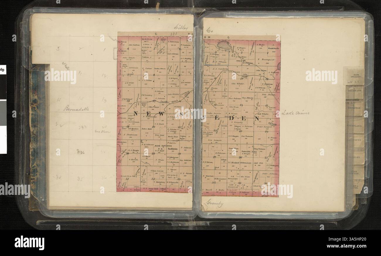 This map, published in 1885 by Haynes & Woodard, shows 13 township maps ...