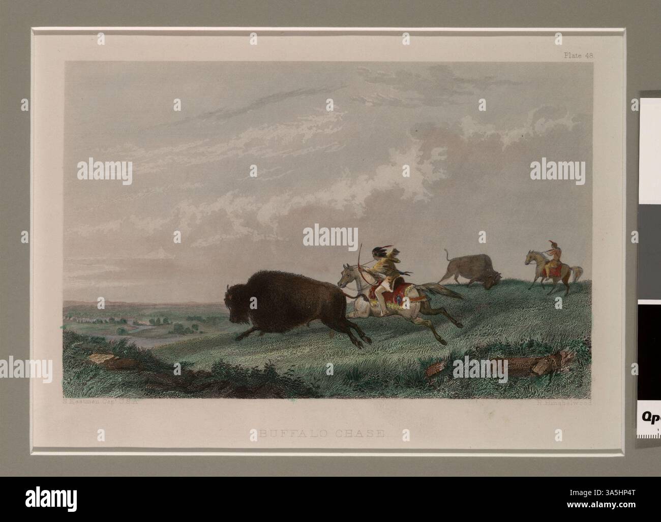 This print by Seth Eastman shows a Native American man mounted on ...