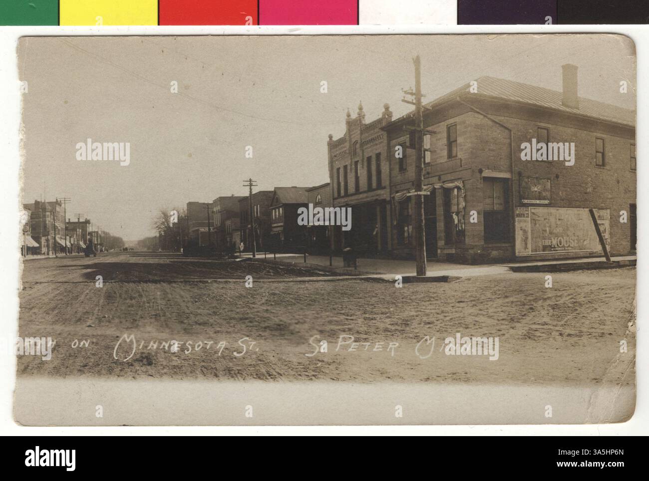 This postcard shows the east side of the 300 block of South Minnesota ...