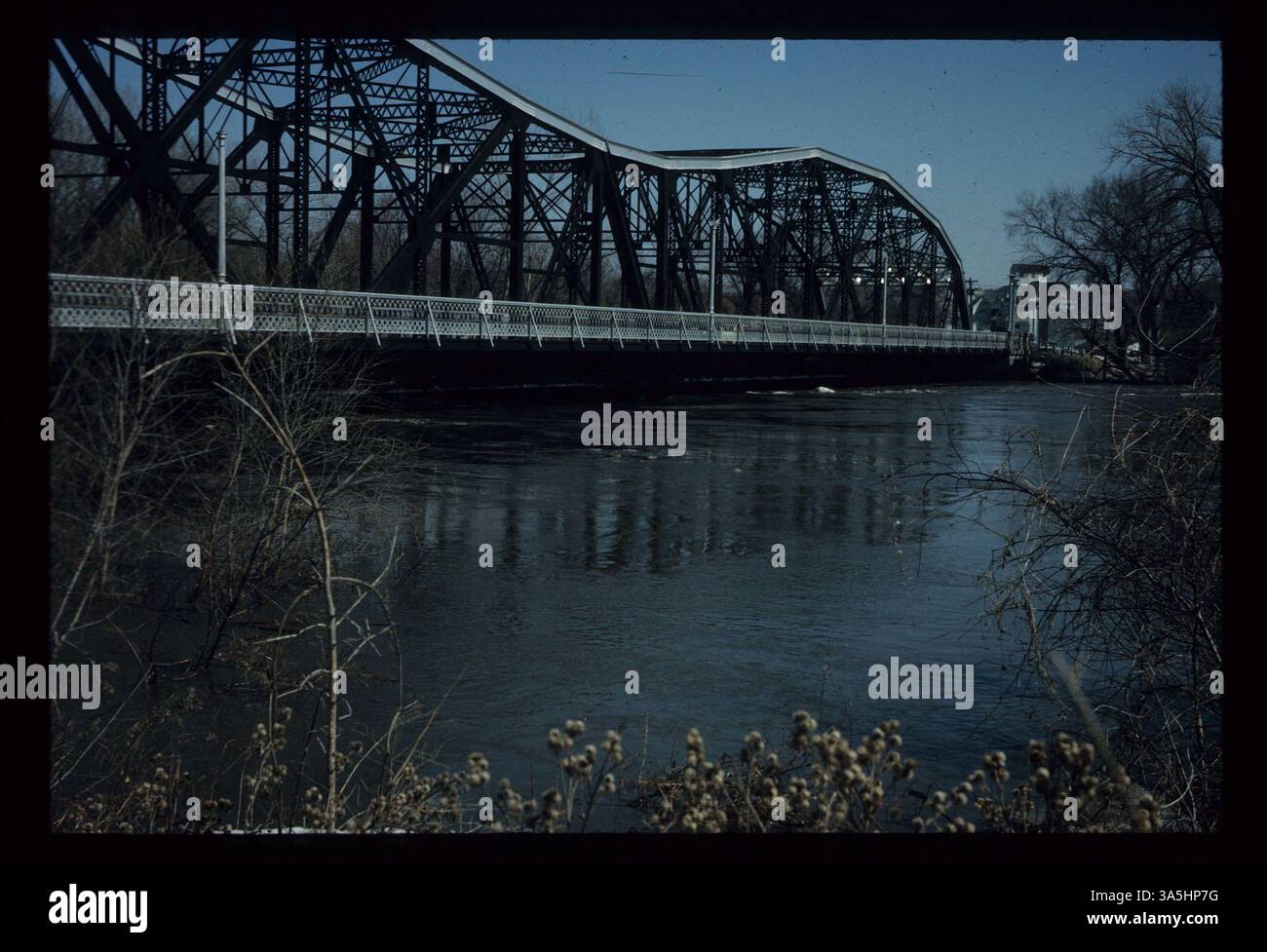 This view of the flooded Minnesota River and Broadway Bridge was taken ...