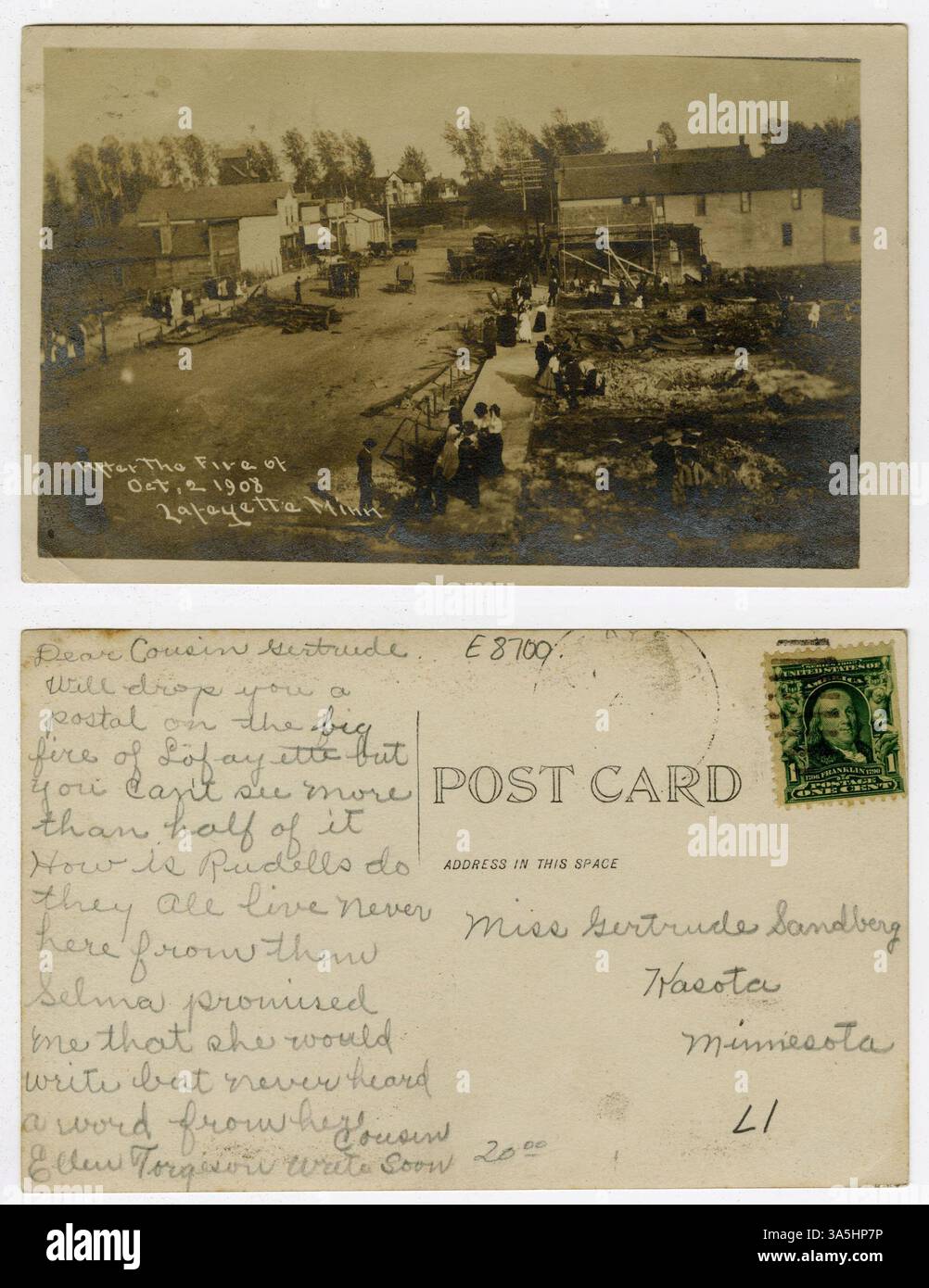 This postcard shows a view of lafayette hi-res stock photography and ...