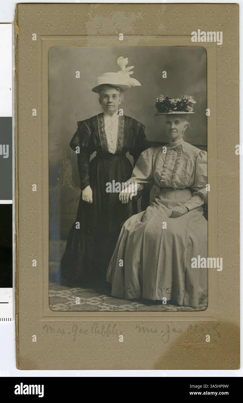 This photograph shows Mrs. George Ribble (Mary Peterson) and Mrs. James ...