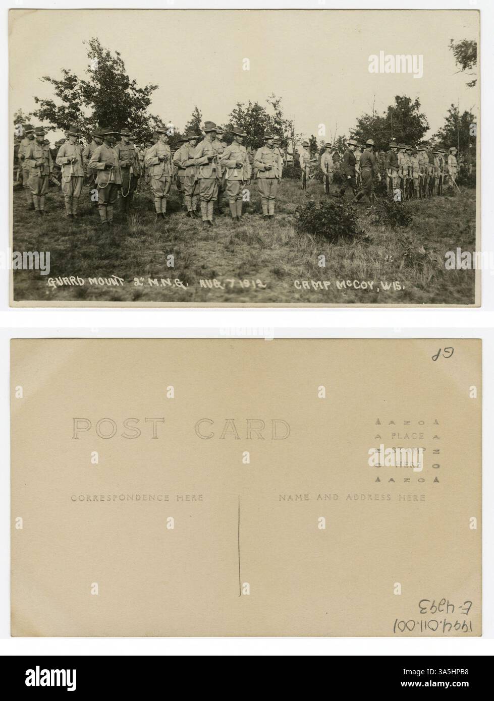 This postcard shows the Guard Mount ceremony of the Second Regiment of the Minnesota National ...