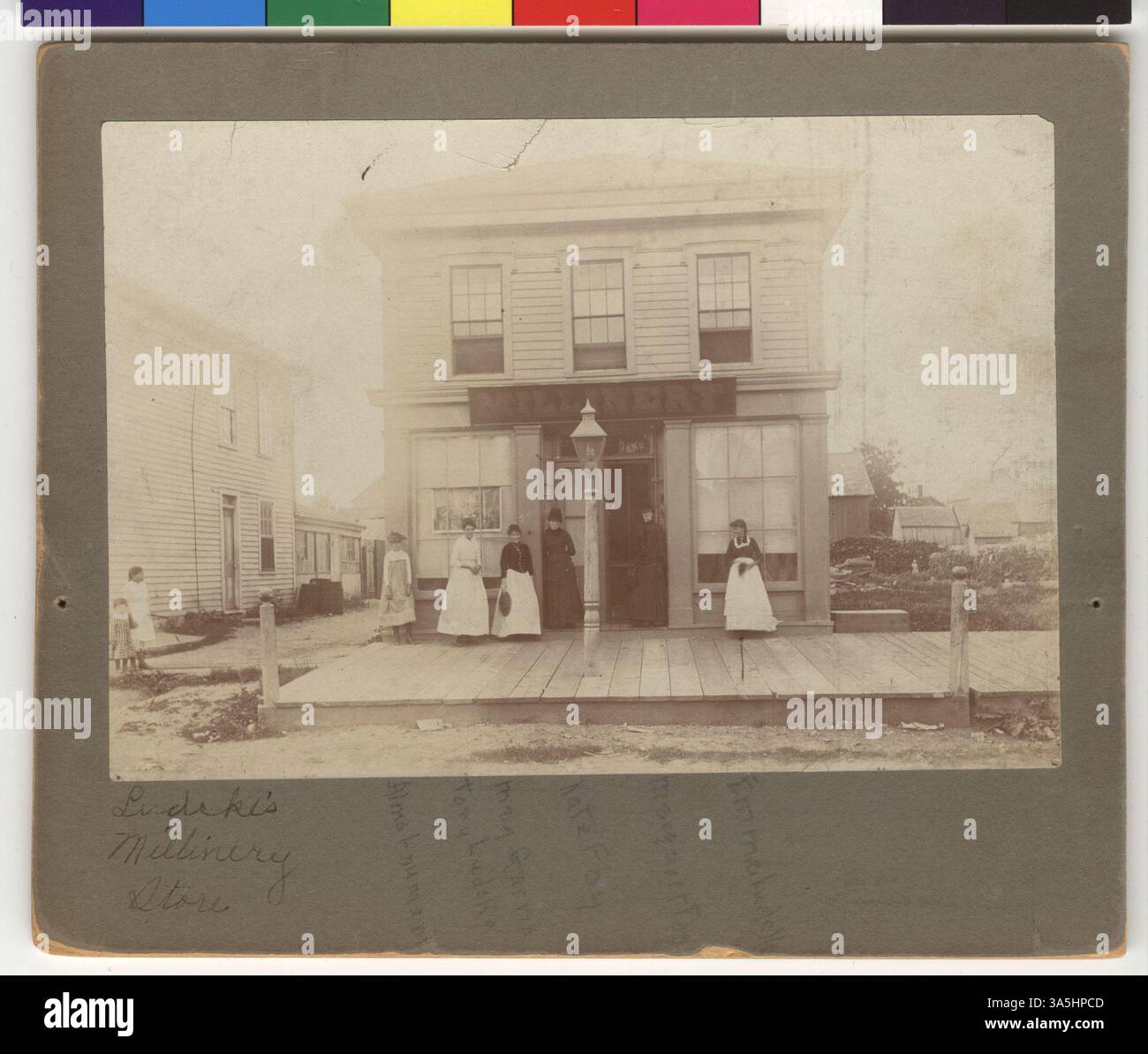 This photograph shows the millinery shop operated by Mrs. Anna Ludcke ...