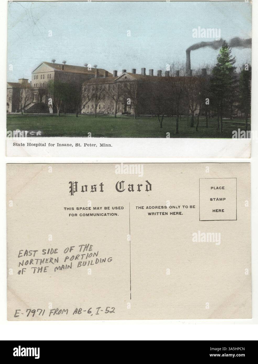 This photograph shows the main building of the St. Peter State Hospital ...