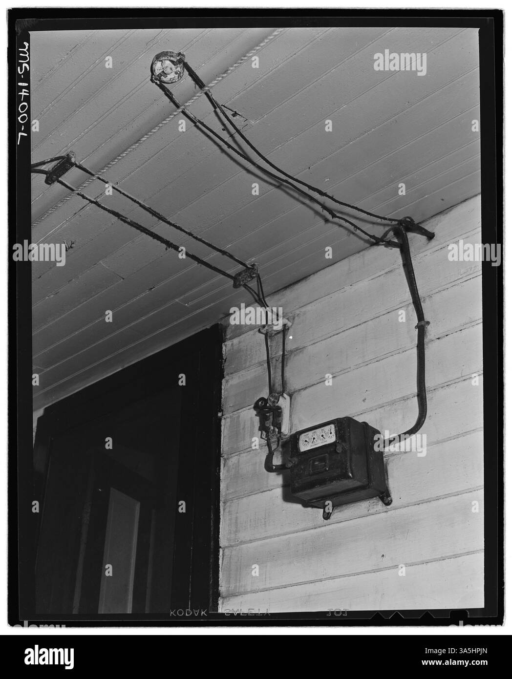 The electricity meter and wiring are visible on the porch of James ...