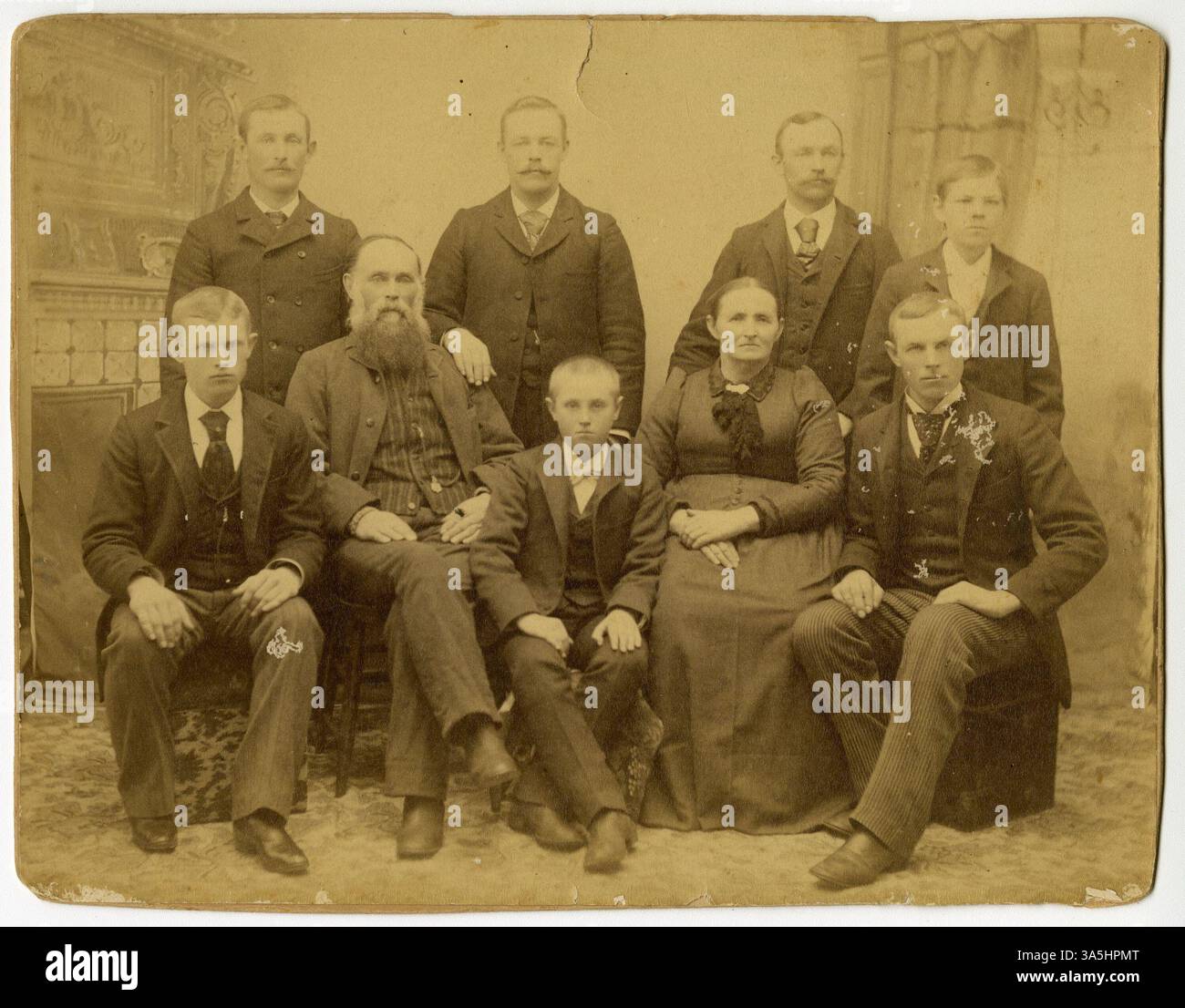 A formal family portrait from Mount Horeb, Wisconsin, showing the ...