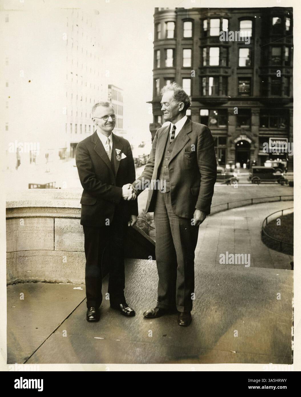 Photograph capturing two men shaking hands during the Norse-American ...