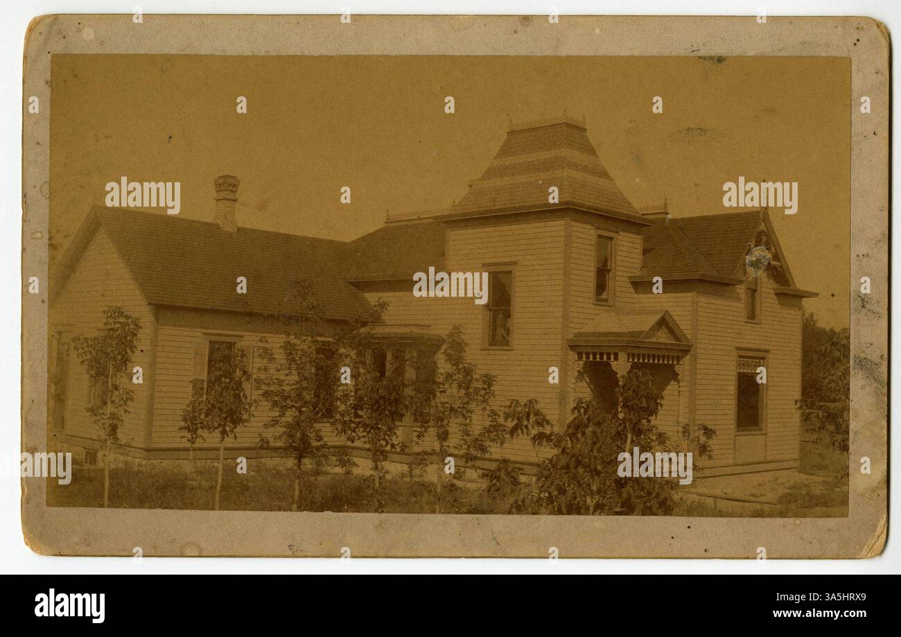A historical photograph of the front of John Bergley’s house in ...