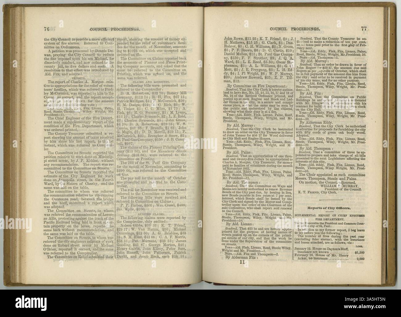 The official records of the 1862-63 St. Paul Common Council detail city ...