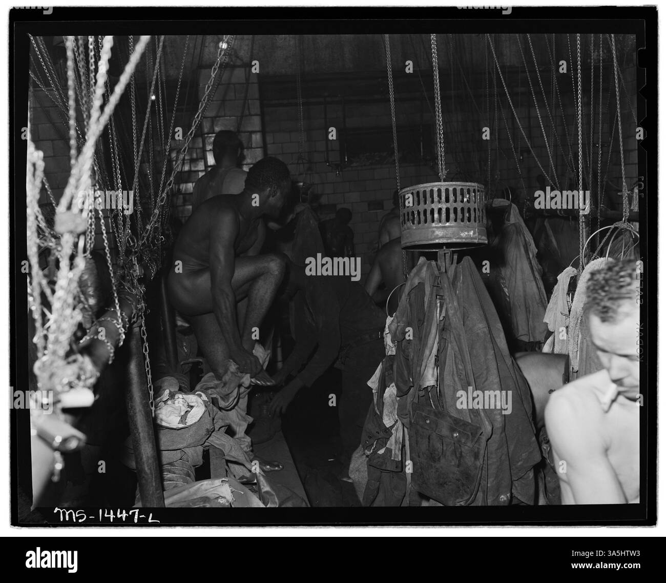 Miners dressing in the wash house at U.S. Coal and Coke Company’s Gary ...