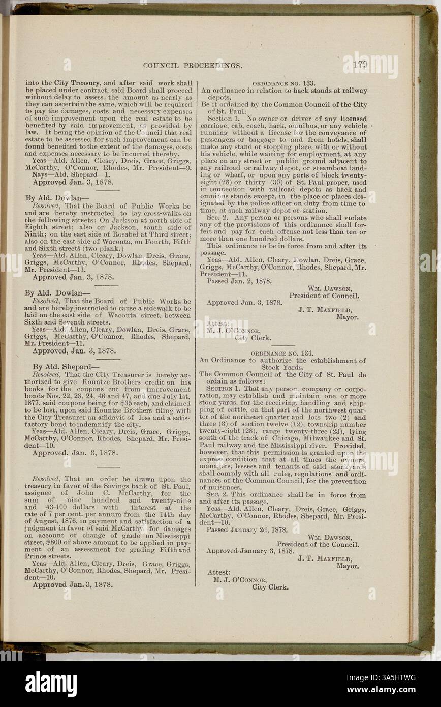 This document captures the proceedings of the St. Paul Common Council ...