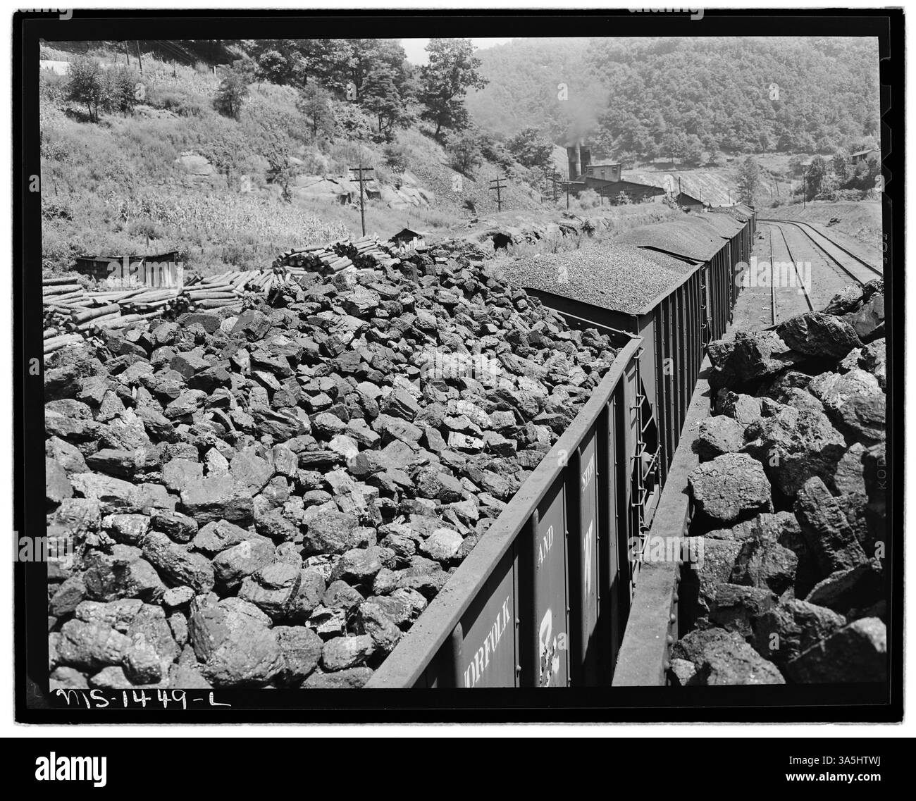 Coal is transported in cars at Gilliam Coal and Coke Company’s Gilliam ...