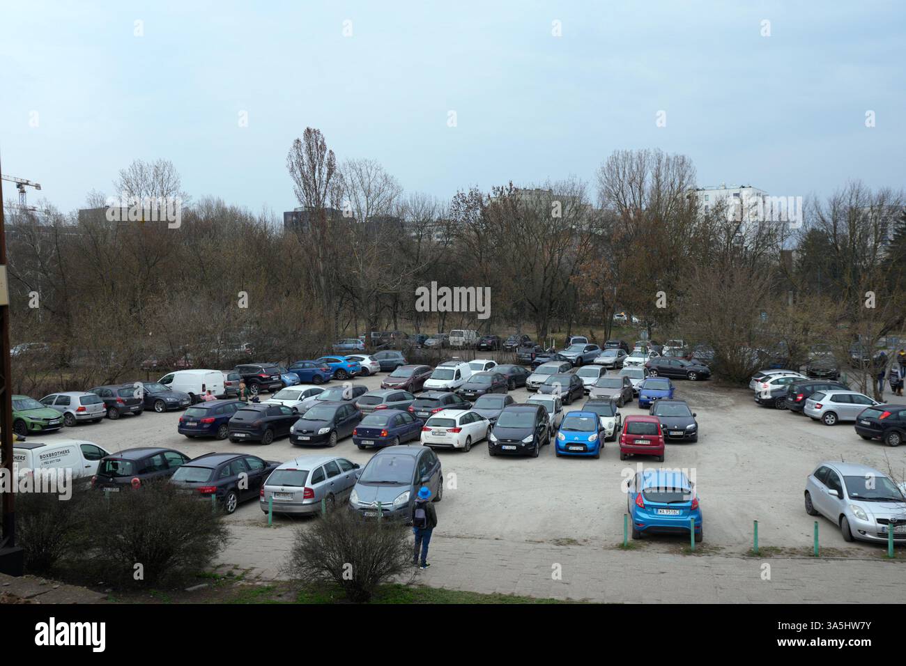 A car parking is seen near the Warsaw East train station in Warsaw ...