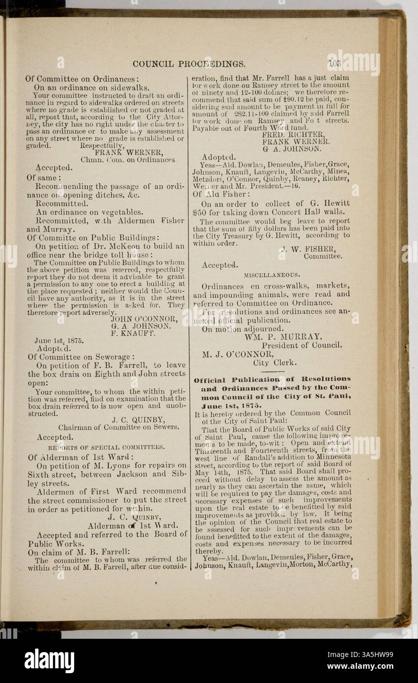 This record provides a summary of the St. Paul City Council's ...
