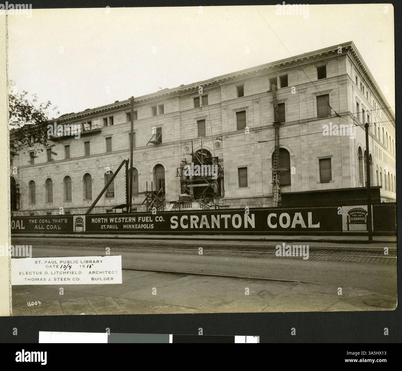 This photograph shows the ongoing construction of the Saint Paul Public ...