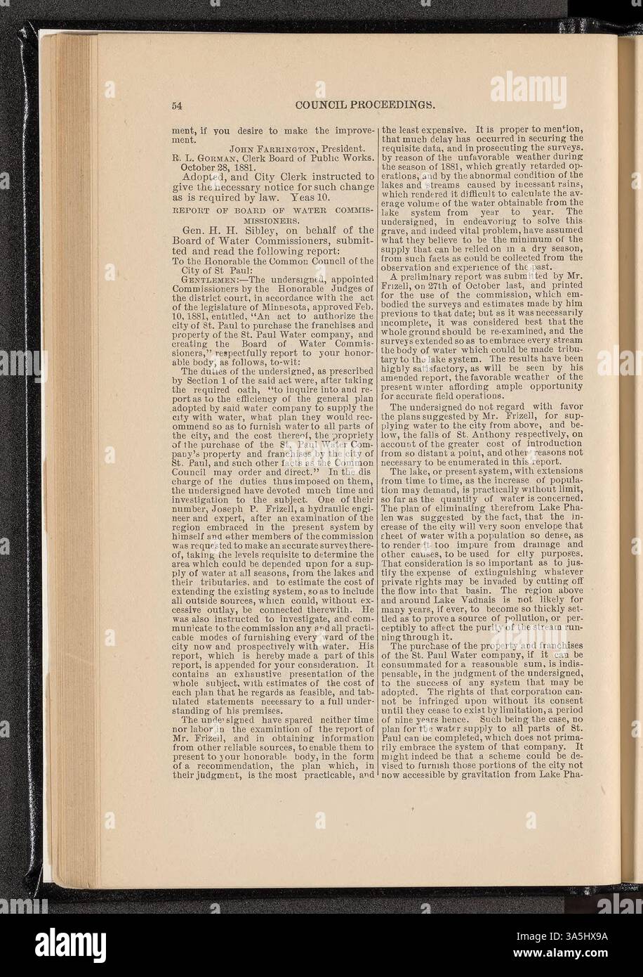 The 1882 proceedings of the Saint Paul City Council record legislative actions, decisions, and ...