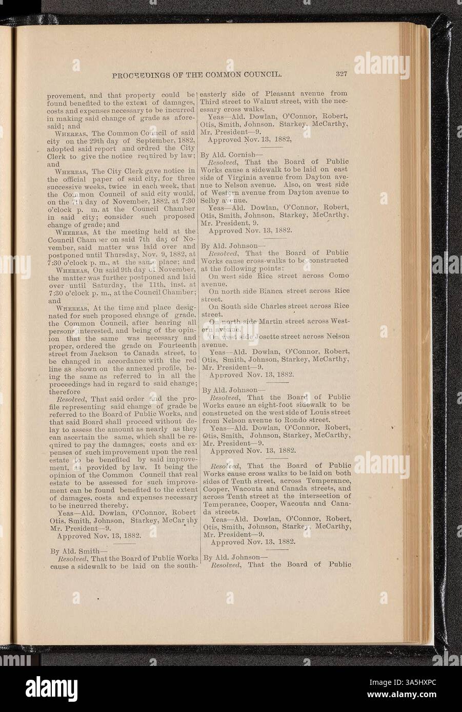 Official records from the saint paul city council for 1882 hi-res stock ...