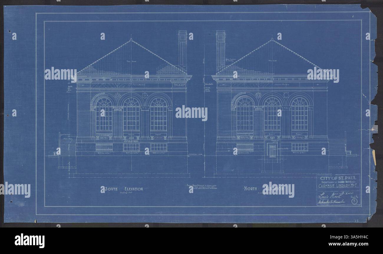 Architectural blueprint for the 1916 construction of St. Anthony Park ...
