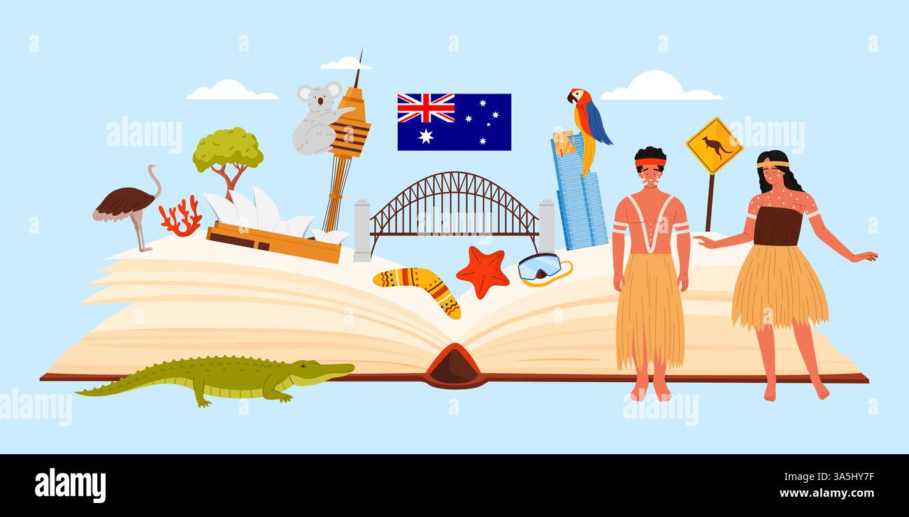 Culture elements and famous architecture for Australia study. Open big ...