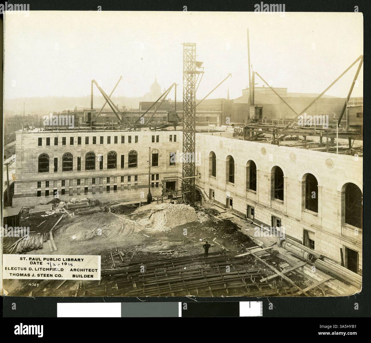 This photograph captures the construction of the third floor of the ...