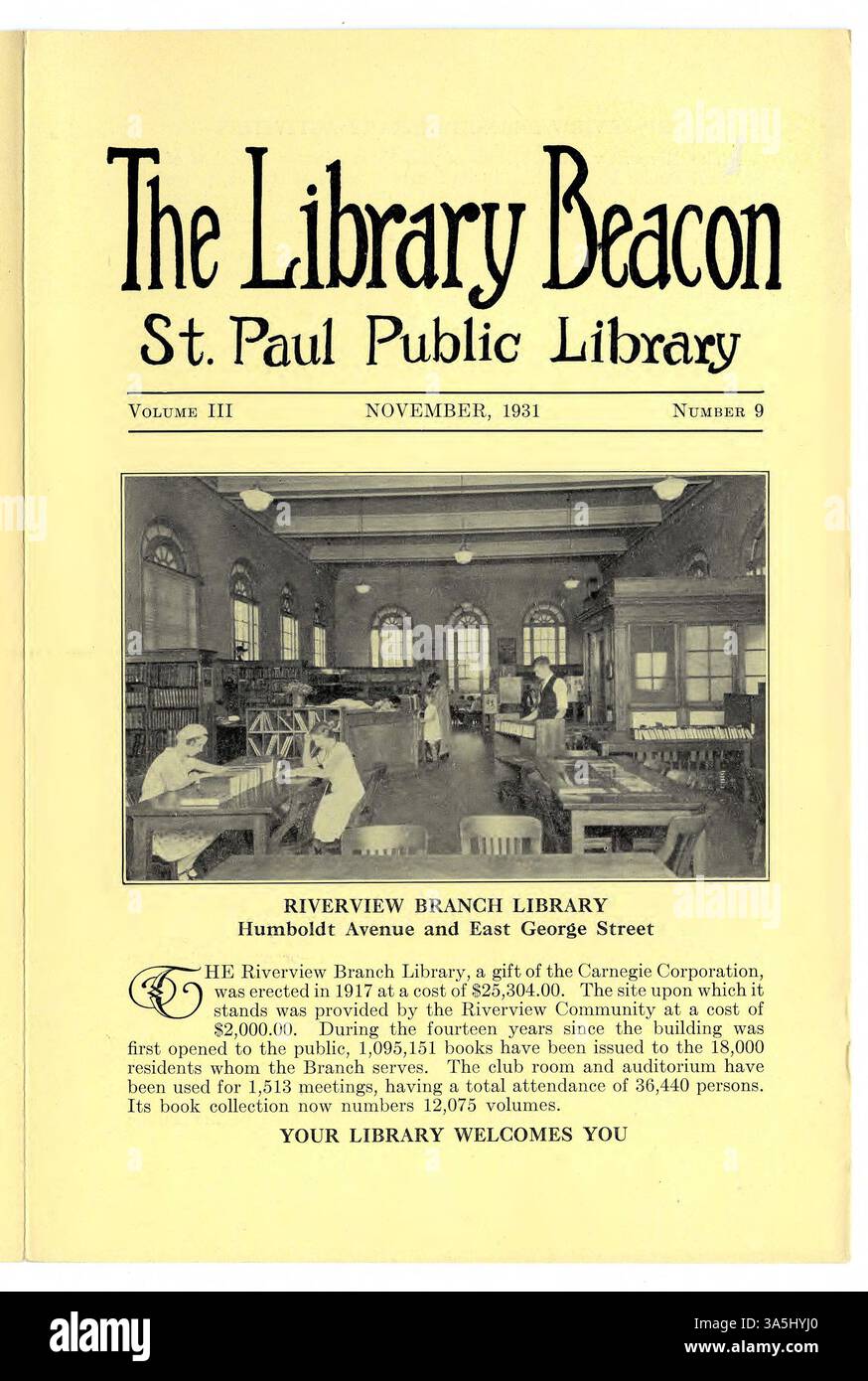 The November 1931 issue of The Library Beacon highlights the Riverview ...