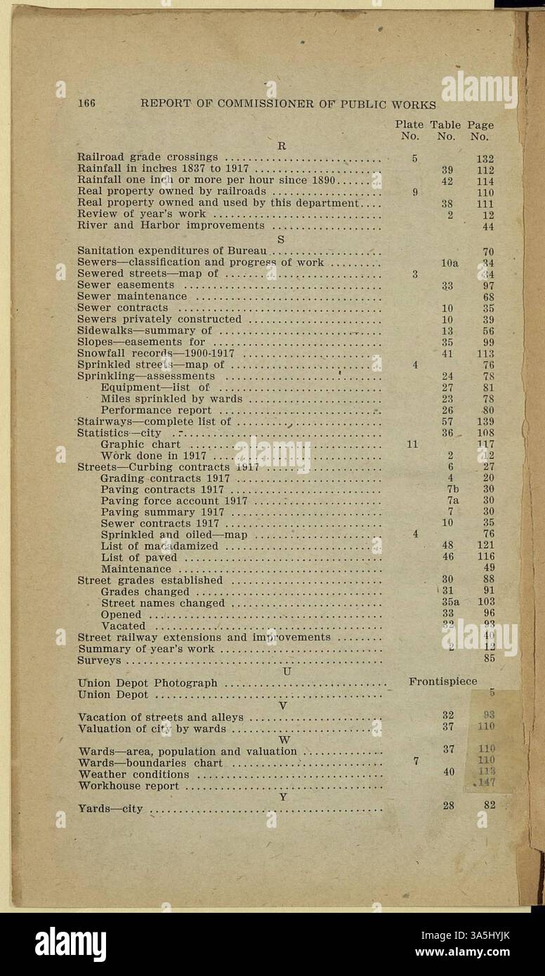 The 1917 Annual Report of the Commissioner of Public Works details the ...