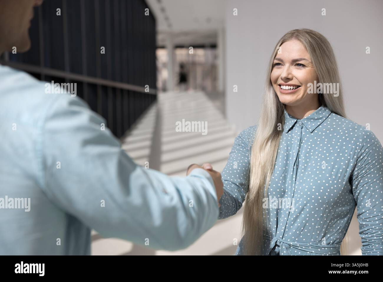Two attractive people getting acquainted hi-res stock photography and ...