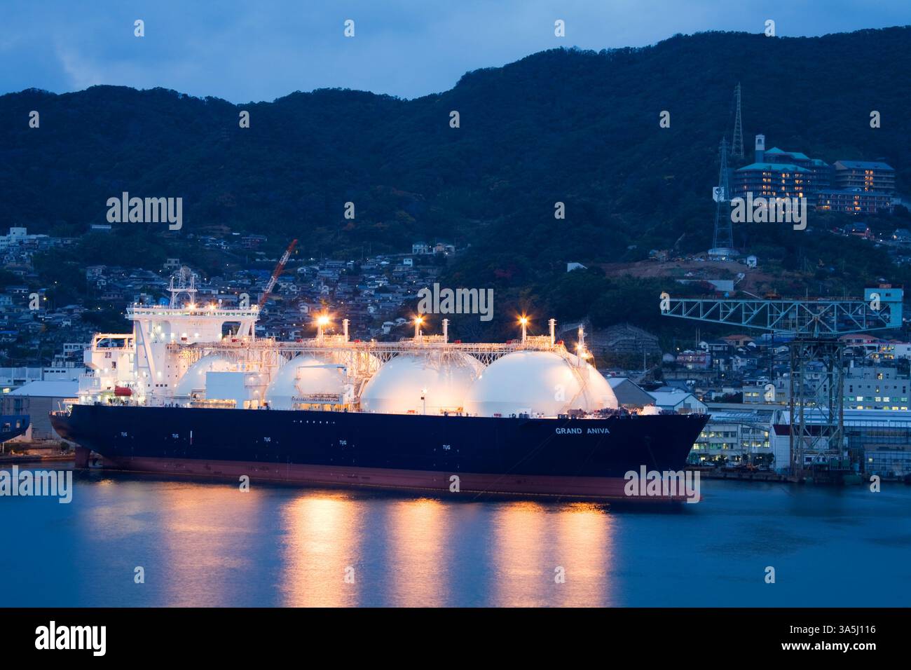 LNG Tanker in Nagasaki Port, Kyushu Region, Japan, Asia Stock Photo - Alamy