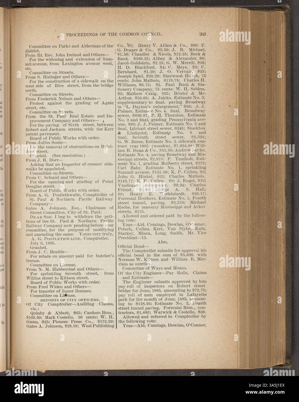 The document records the official minutes from the Common Council of ...