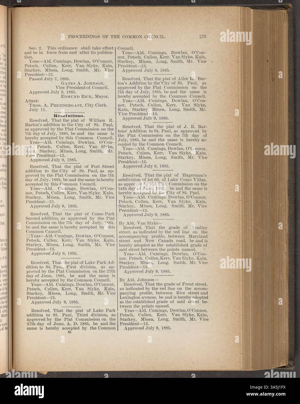 This document records the official minutes from the Common Council of ...