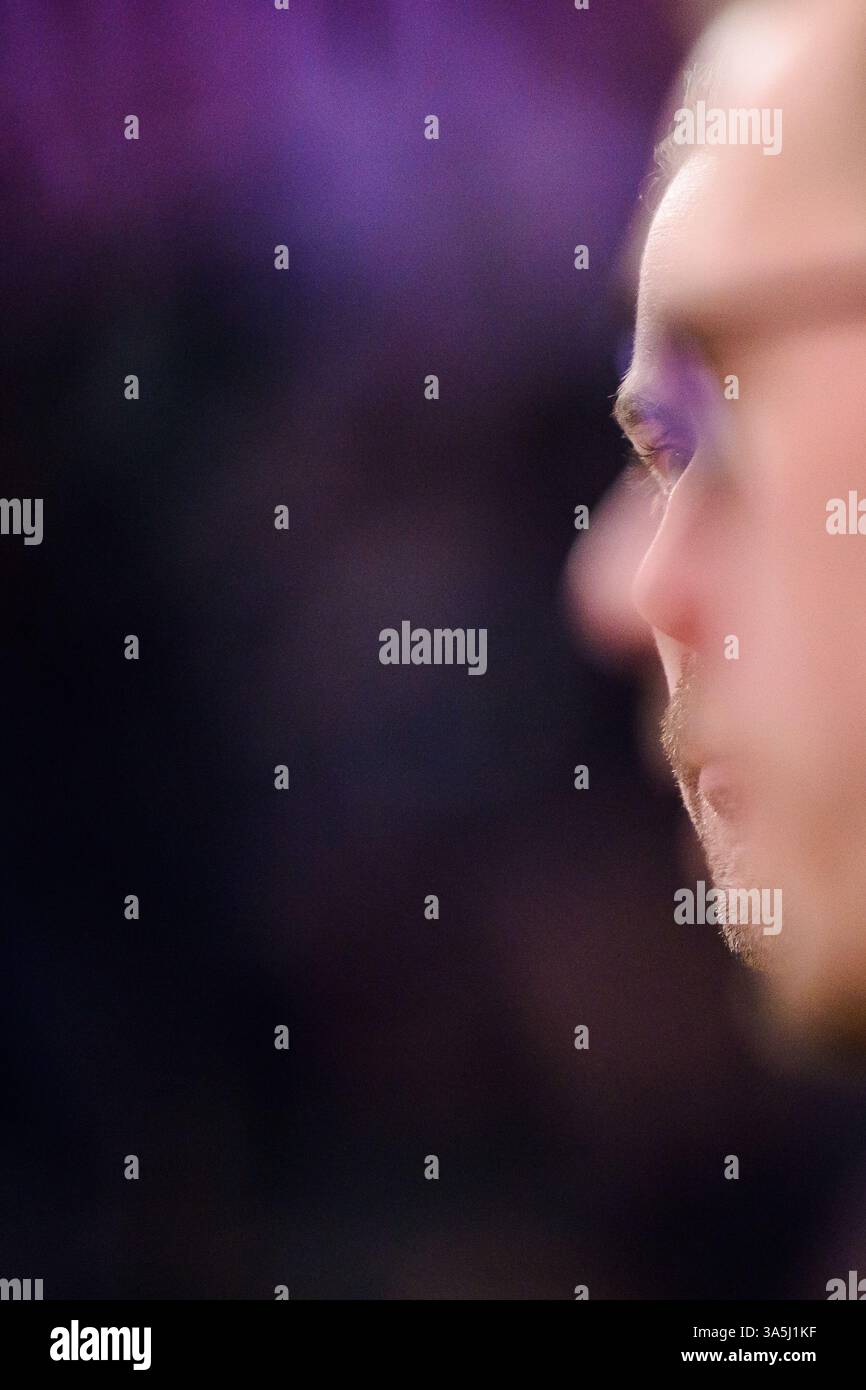 250323 Skellefteås tränare Pierre Johnsson under kvartsfinal två i SHL ...