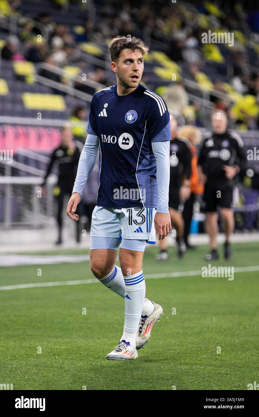 Nashville, USA. 22nd Mar, 2025. CF Montreal defender Luca Petrasso (13 ...