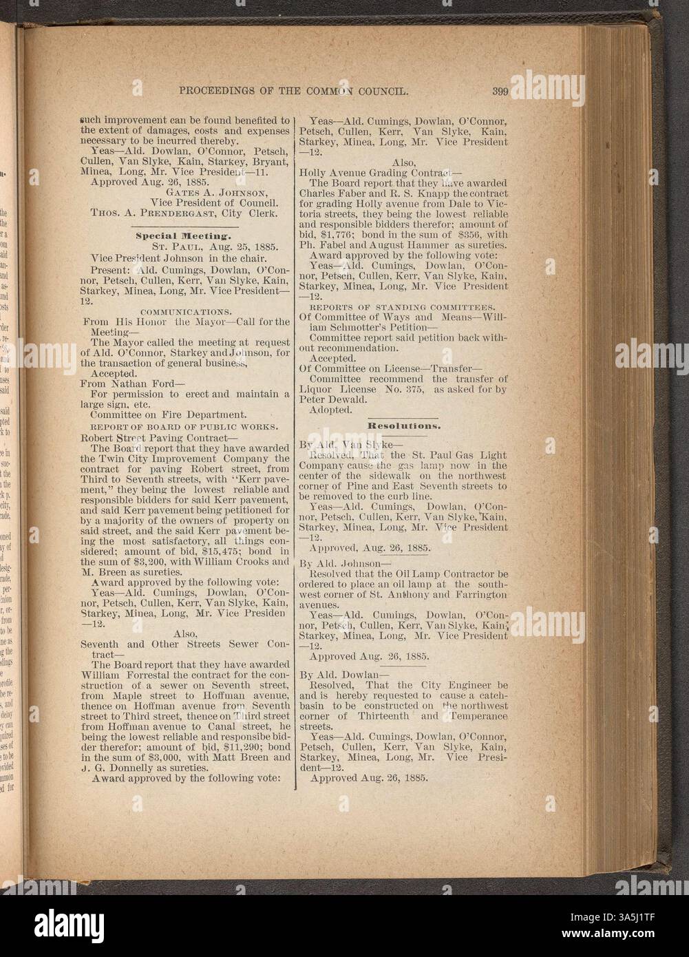 Document important legislative actions related to city governance hi-res stock photography and ...