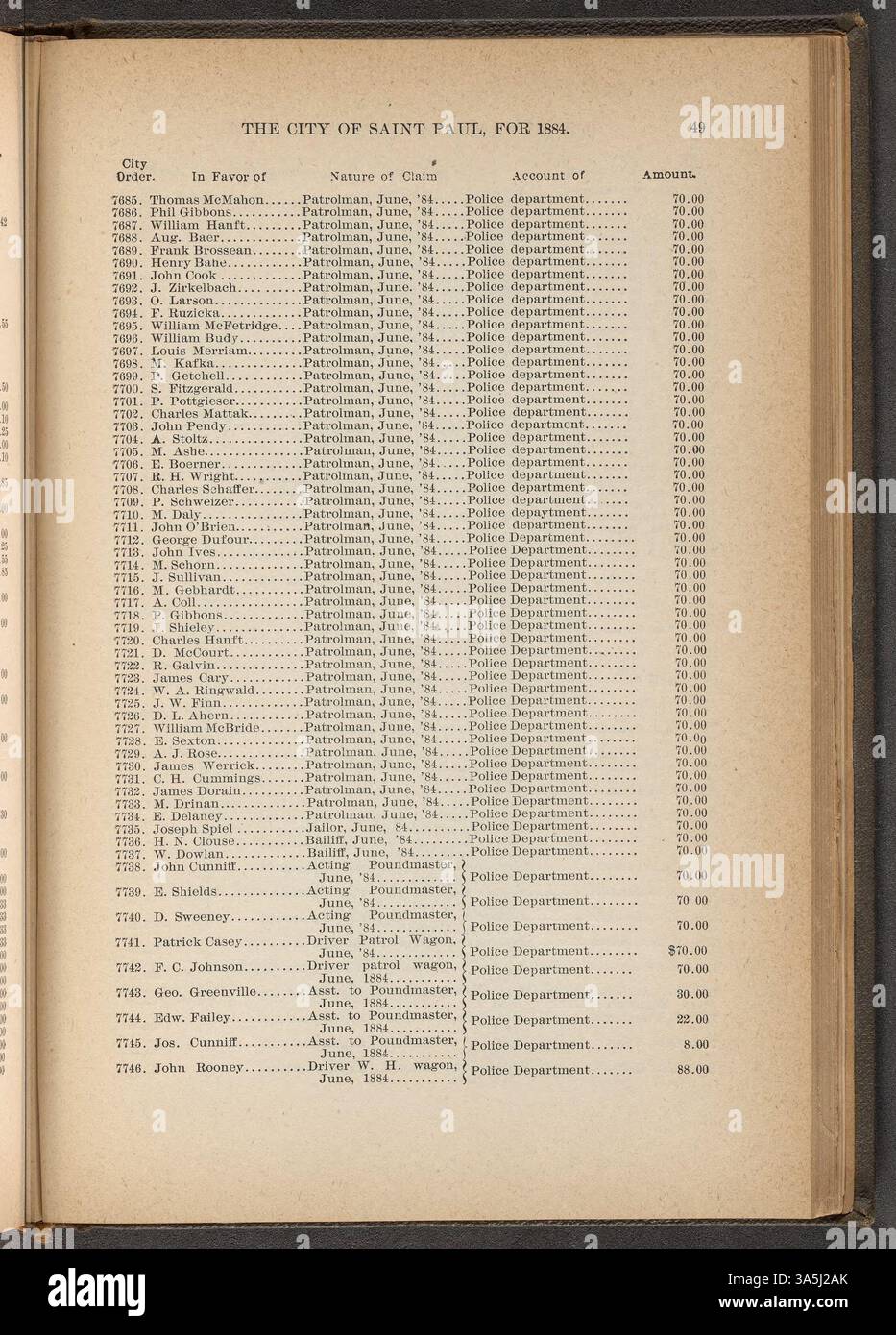 The official minutes from the Common Council of Saint Paul in 1885 ...