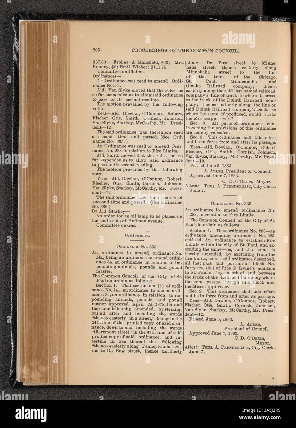 The document details the official decisions and actions taken by the Saint Paul City Council in ...