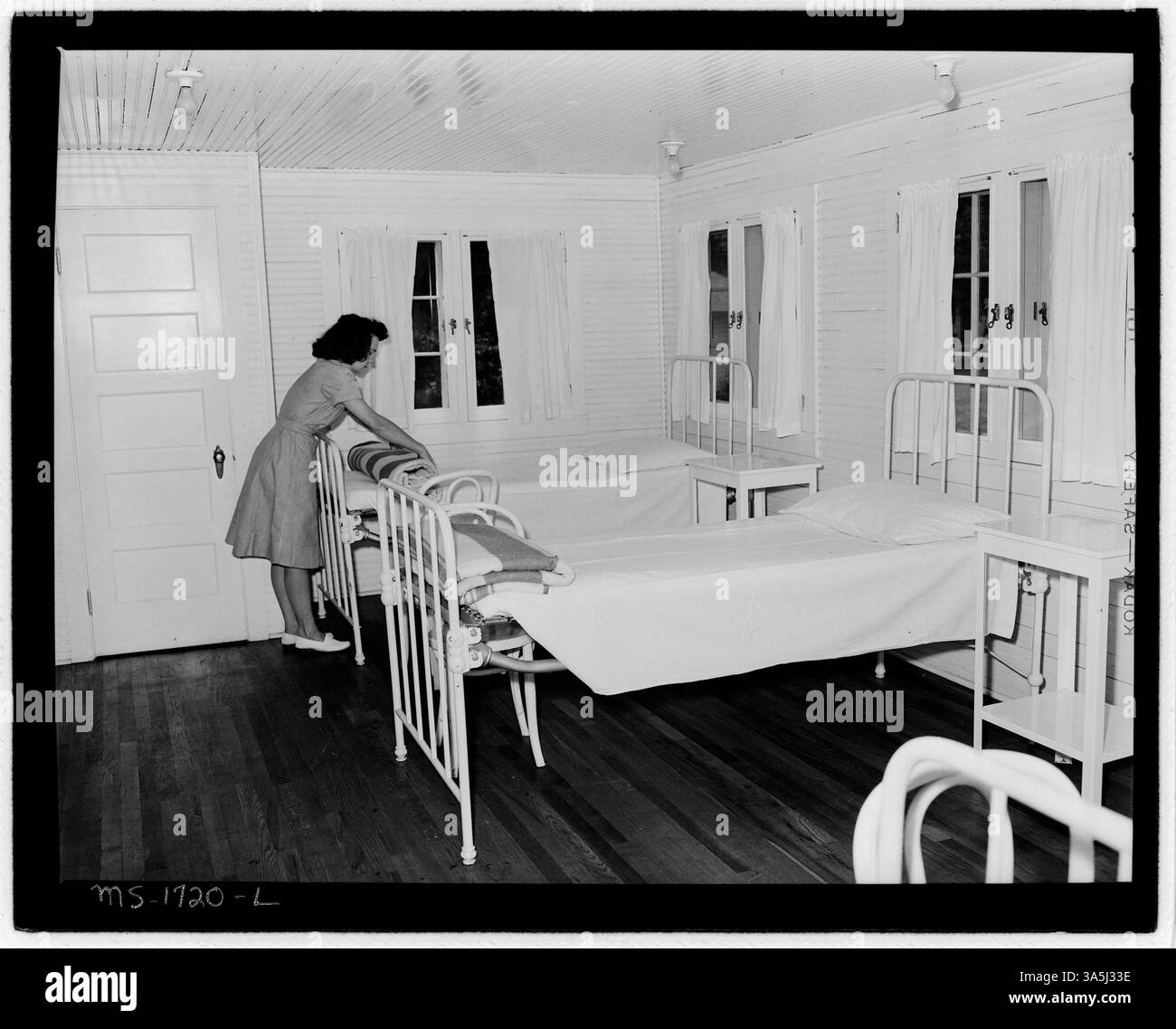 The interior of the clinic ward at Camp Thomas E. Lightfoot, a Koppers ...