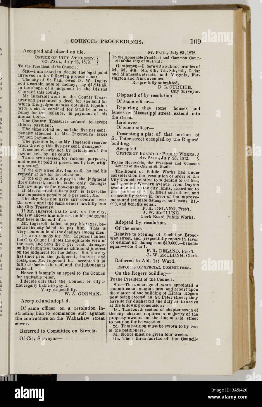 The book records the activities of the St. Paul City Council between ...