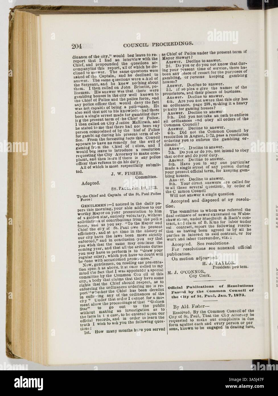 The proceedings from the St. Paul City Council during the period from ...
